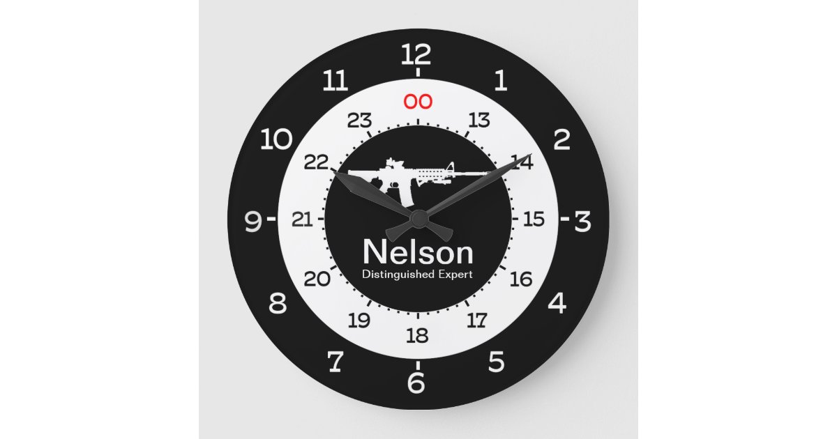 MILITARY TIME - 12-HOUR FORMAT LARGE CLOCK | Zazzle