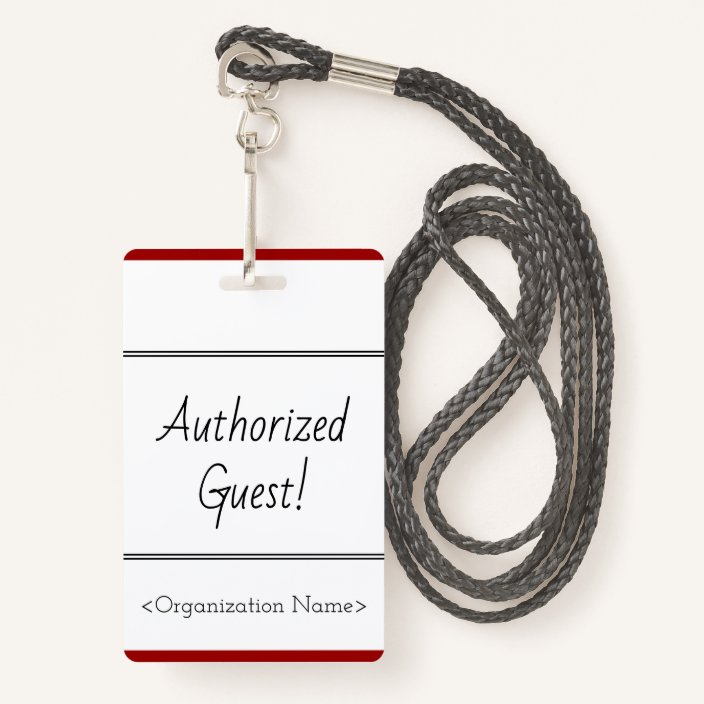 Minimal "Authorized Guest!" Badge | Zazzle.ca