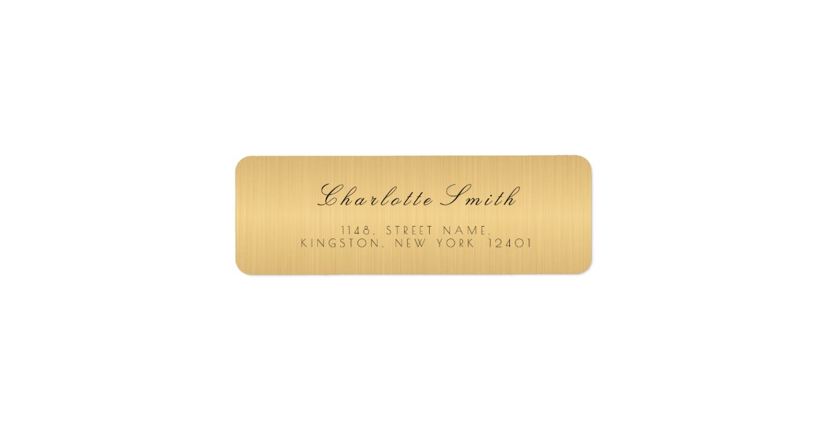 Minimalism Golden Foil Return Address Labels | Zazzle
