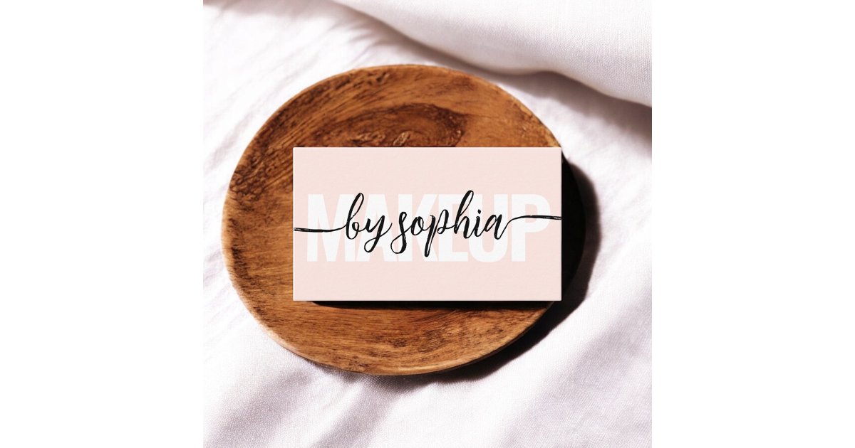 Minimalist Brush Script Makeup Artist Business Card | Zazzle