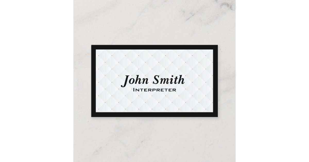 Minimalist Framed Professional Interpreter Business Card | Zazzle