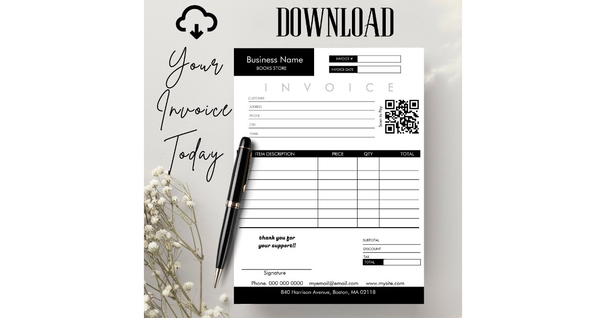 Minimalist Invoice Sales Receipt Small Business Card | Zazzle