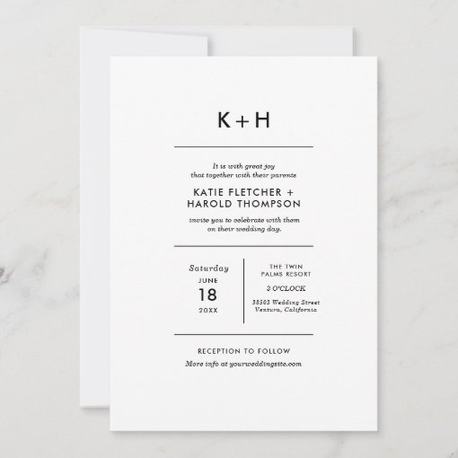 Minimalist Photo Wedding Invitation | Zazzle