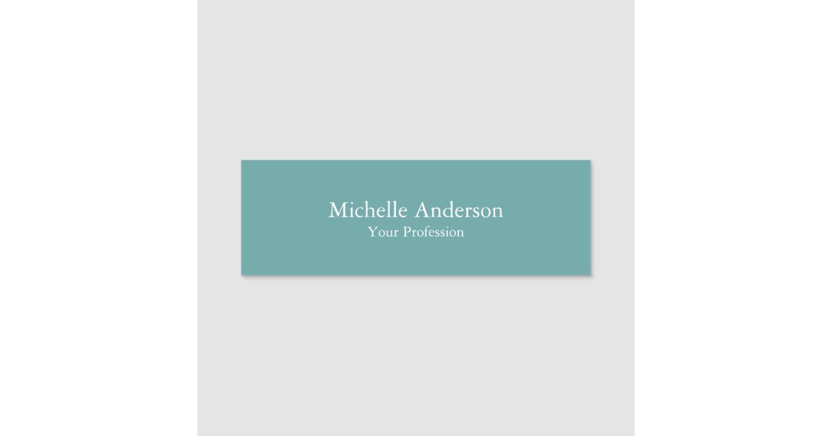 Minimalist Professional Modern Plain Cadet Blue Name Tag | Zazzle
