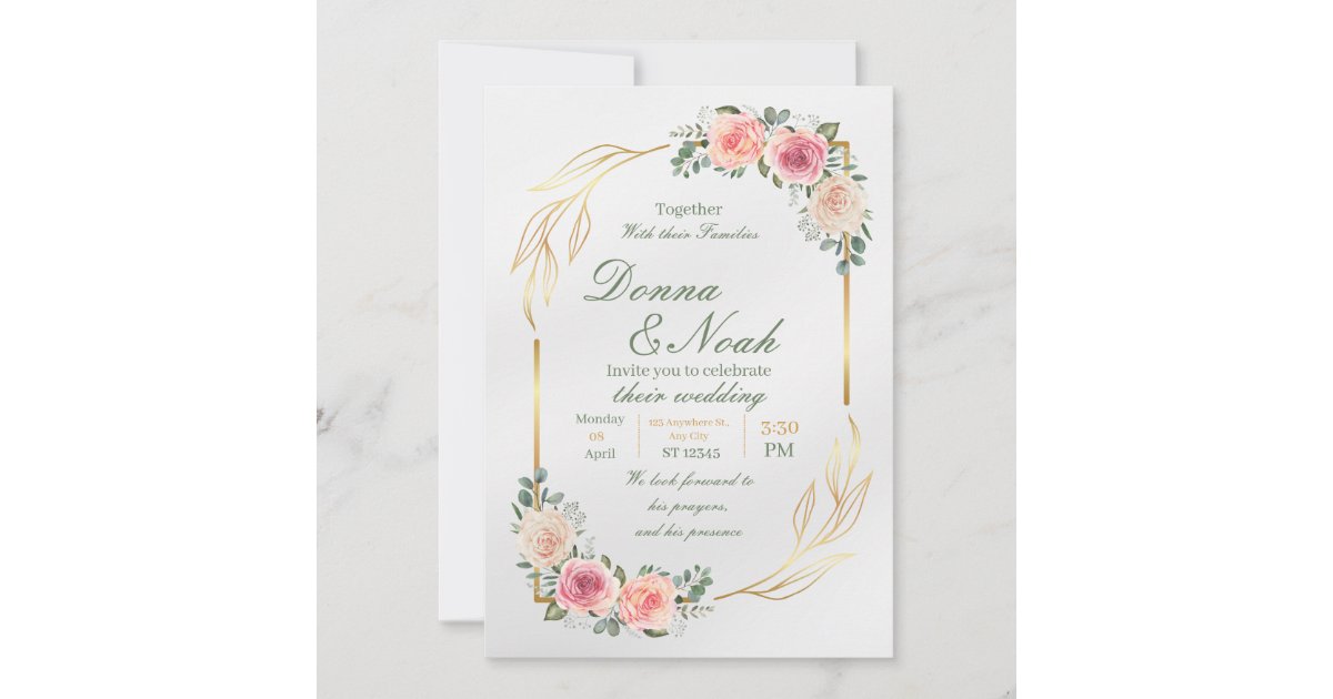 Mint Mould Modern Wedding Invitation Poster | Zazzle