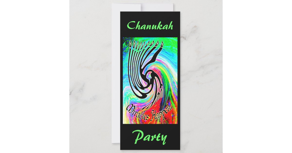 Miracles Happen Chanukah Party Invitations | Zazzle
