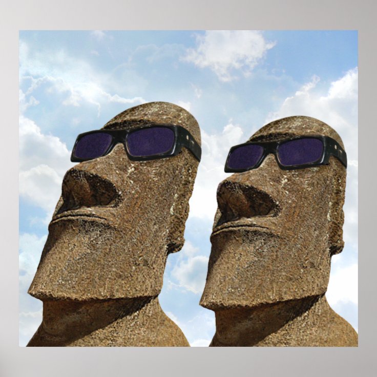 Moai with Sunglasses - Poster | Zazzle