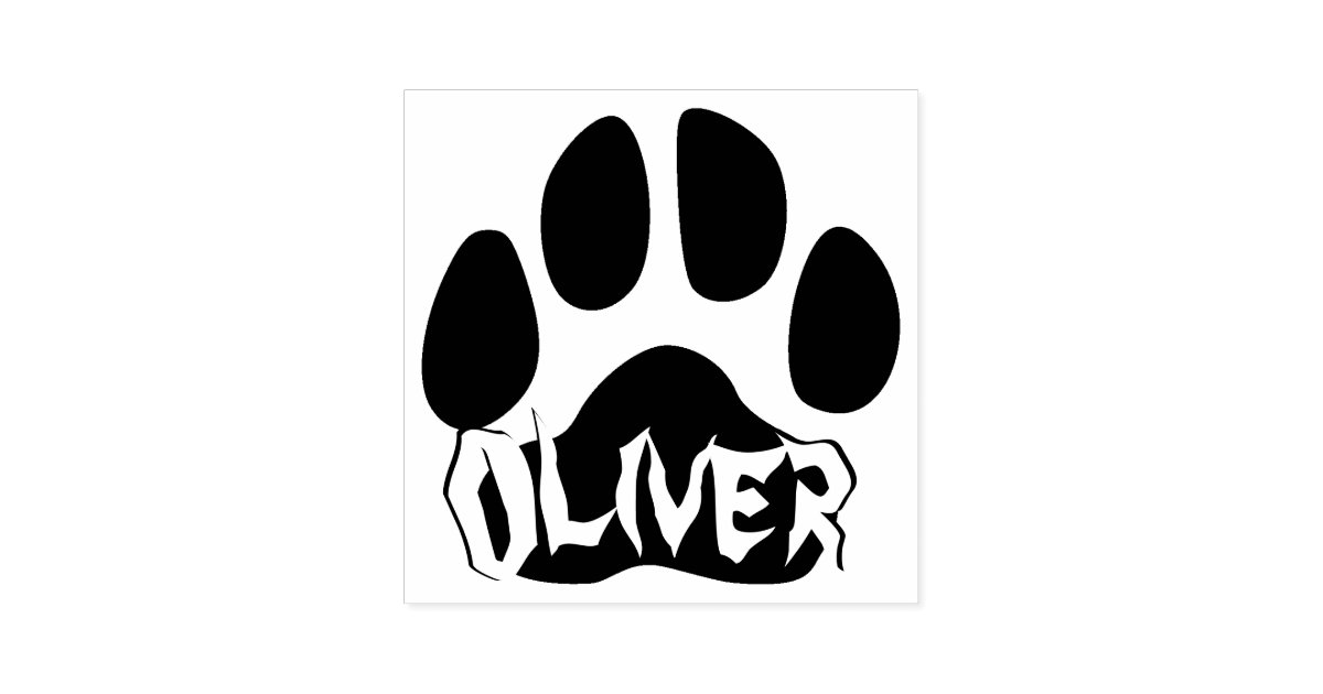 Modern Dog Paw Print and Custom Name Pet Signature Self-inking Stamp ...