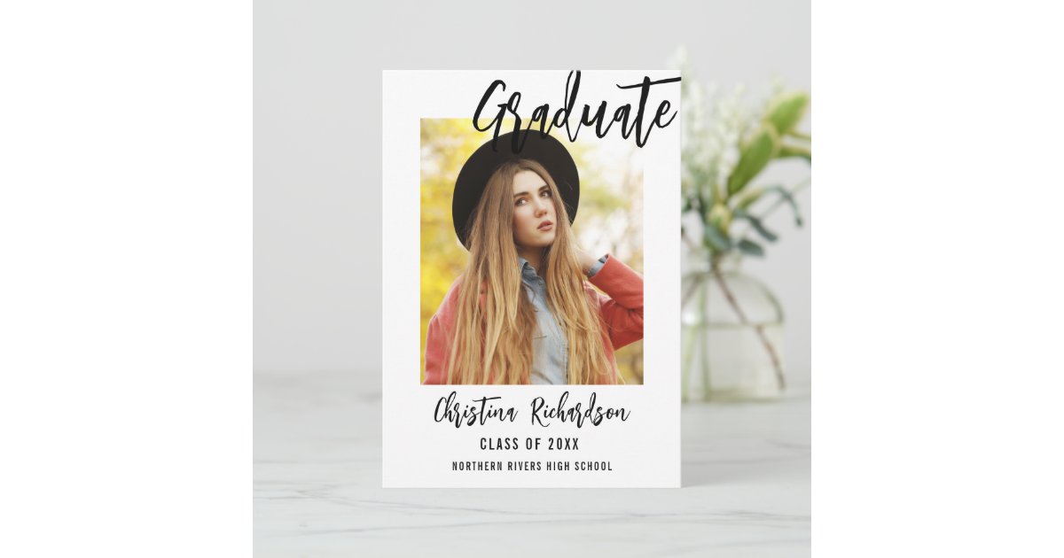 Modern Elegant Class Of 2023 Graduation Photo Invi Invitation | Zazzle