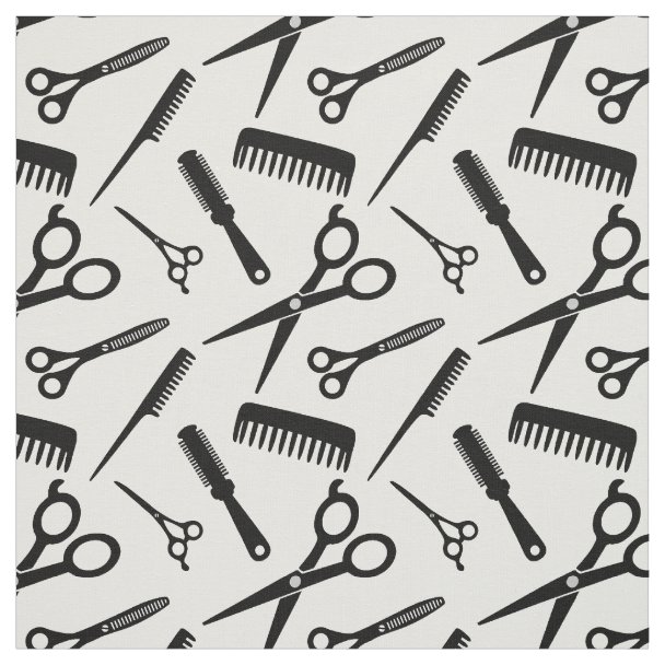 Chic Hair Stylist Pattern Fabric | Zazzle