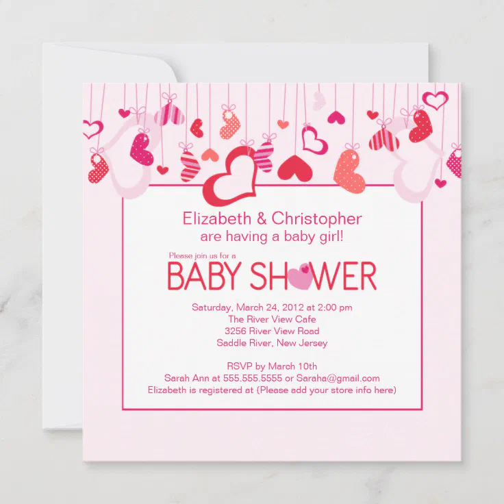 Modern Hearts Couples Baby Shower Invitation | Zazzle
