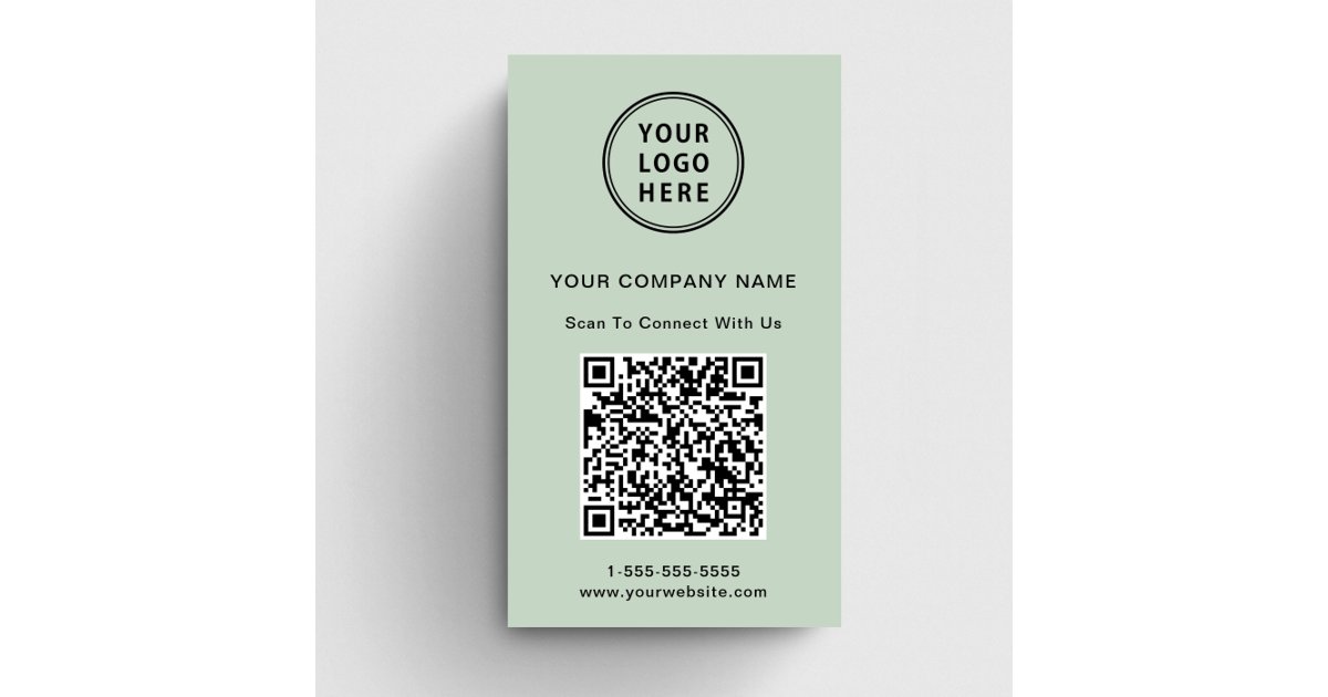Modern Logo Create Your QR Code Sage Business Card | Zazzle Modern Logo Create Your QR Code Sage Business Card | Zazzle