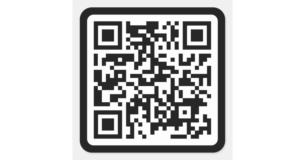Modern minimal black custom QR code cool marketing Square Sticker | Zazzle