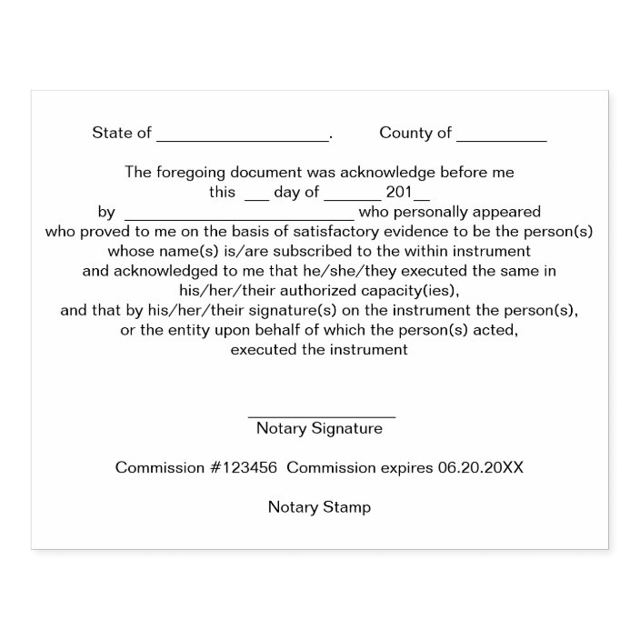 Modern notary public acknowledgement seal black rubber stamp | Zazzle.ca