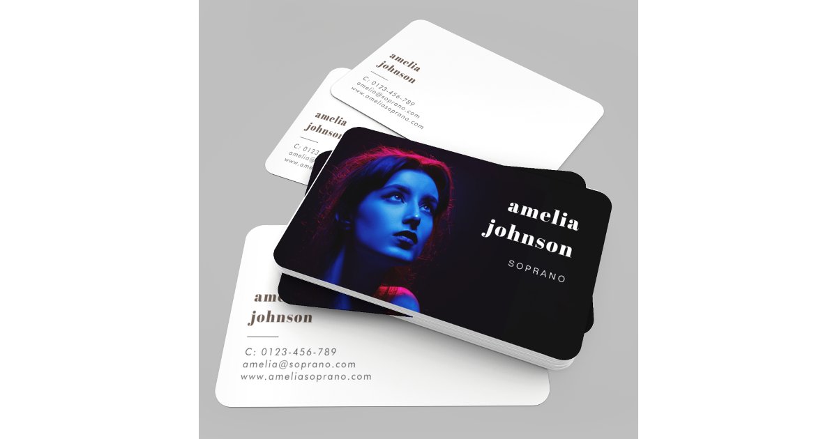 Modern Simple Professional Singer Actor Photo Business Card | Zazzle