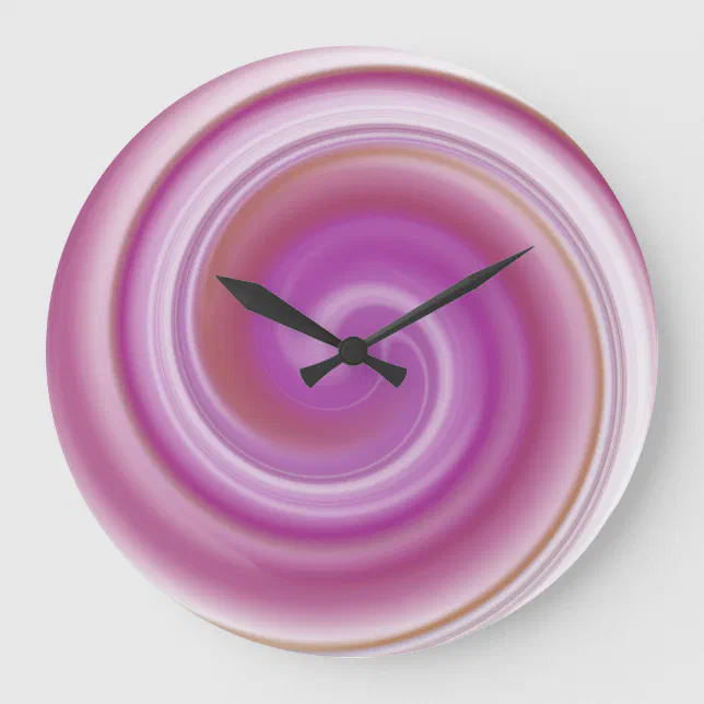 Modern Swirl Abstract Art #46 Large Clock | Zazzle