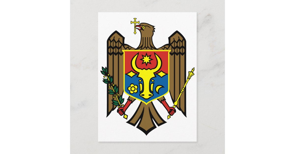 Moldova Official Coat Of Arms Heraldry Symbol Postcard | Zazzle