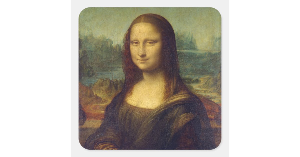 Mona Lisa Square Sticker | Zazzle