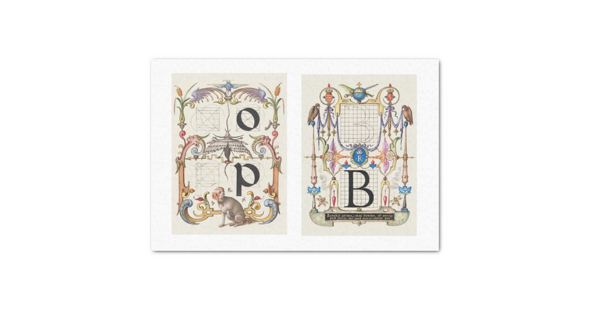 Monogram calligraphy decoupage tissue paper | Zazzle