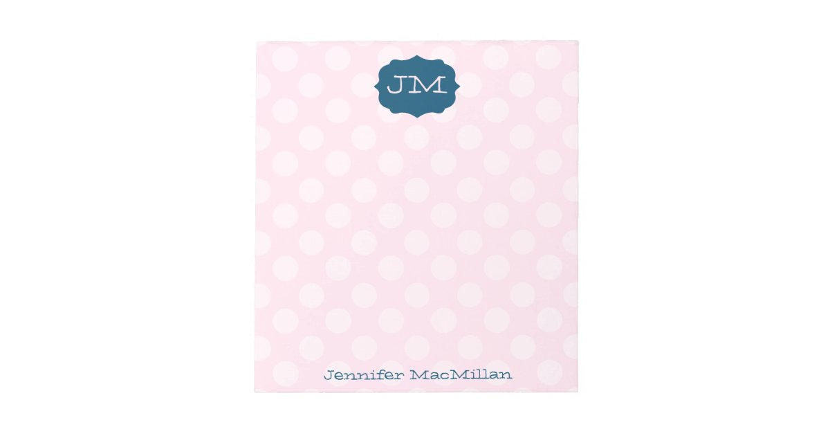 Monogrammed Preppy Notepad, Pink & Navy, Notepad | Zazzle