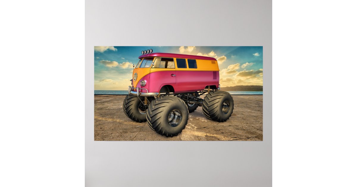 Monster truck digital art poster | Zazzle