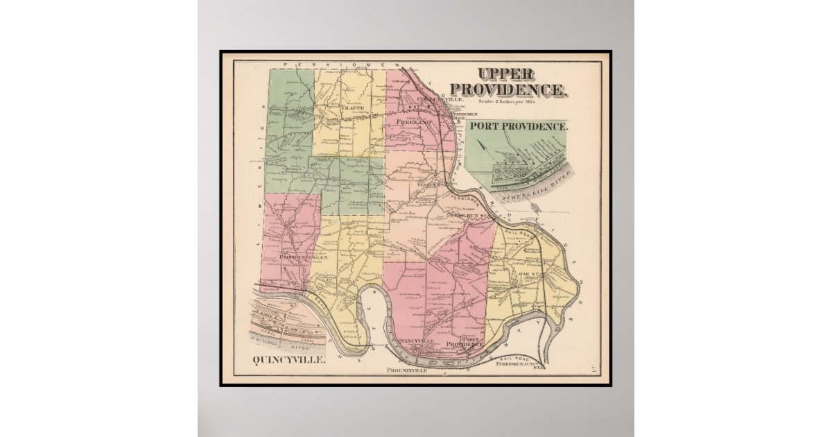 Mont Clare Map PA Pennsylvania 1871 Poster | Zazzle
