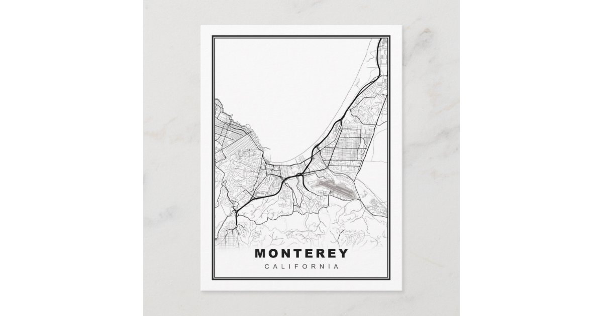 Monterey Map Postcard | Zazzle