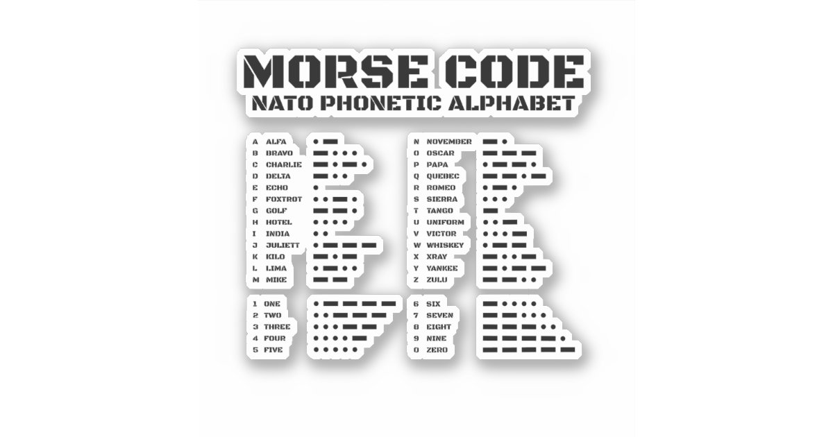 Morse Code NATO Phonetic Alphabet | Zazzle