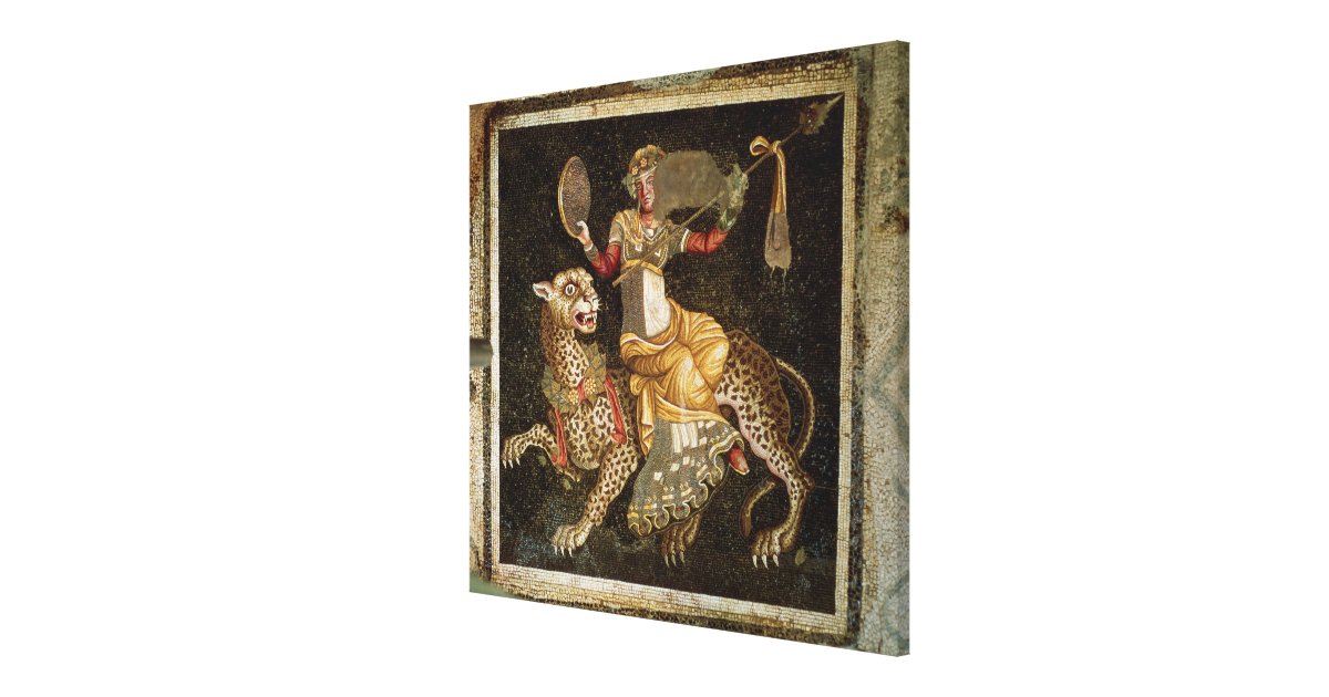Mosaic of Dionysus riding a Leopard c.180 AD Canvas Print | Zazzle