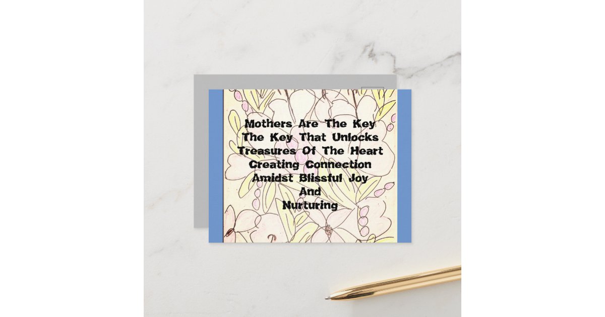 Mothers Are The Key Postcard | Zazzle