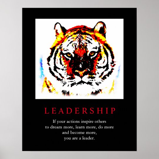 Motivational Leadership Pop Art Tiger Poster | Zazzle.ca