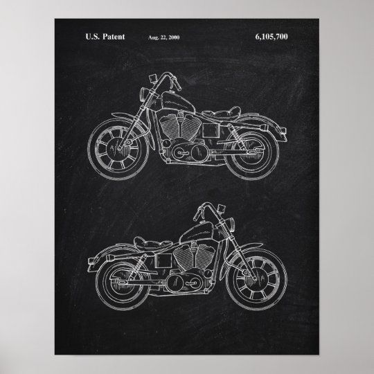 Motorcycle Swing Arm Cover Patent Chalkboard Poster | Zazzle.ca