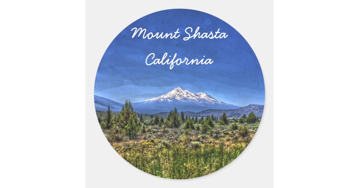 Mount Shasta Classic Round Sticker | Zazzle