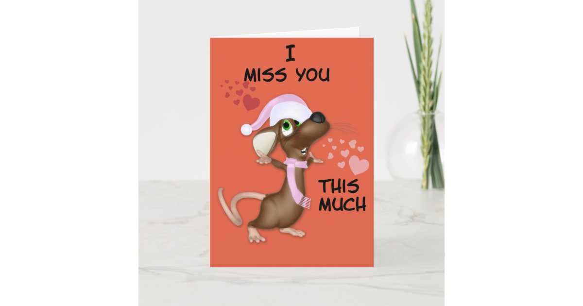 Mouse Miss You Note Card | Zazzle
