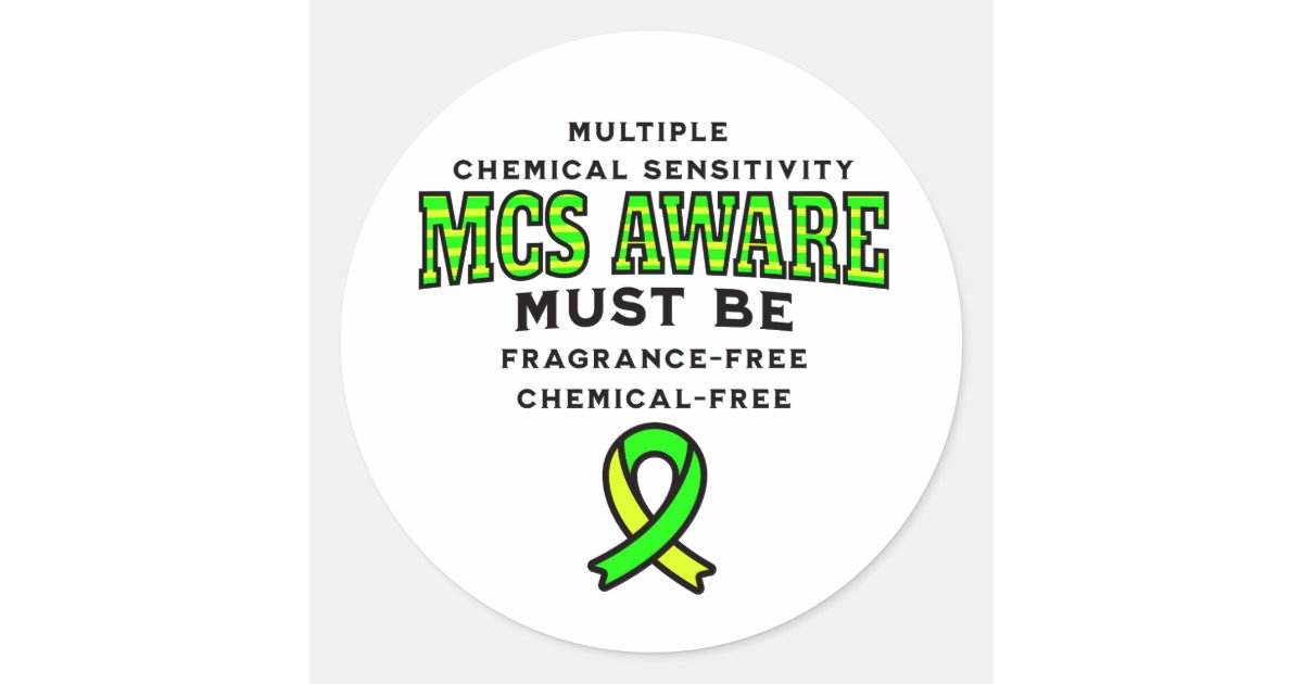 Multiple Chemical Sensitivity Mcs Awareness Classic Round Sticker Zazzle