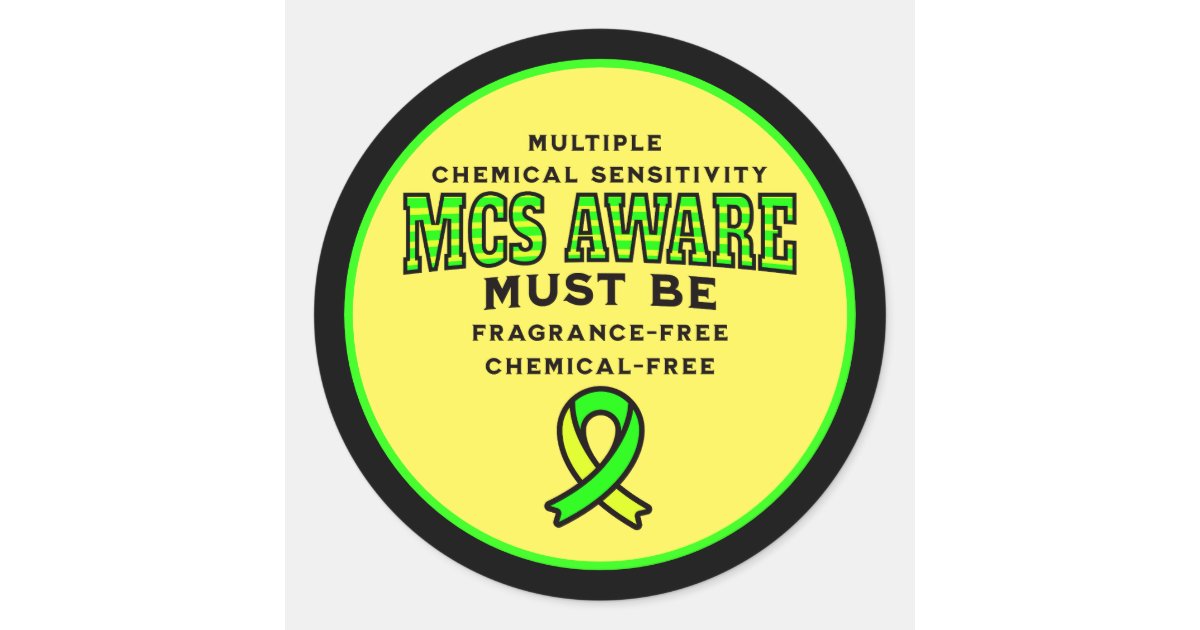Multiple Chemical Sensitivity MCS Awareness Classic Round Sticker | Zazzle