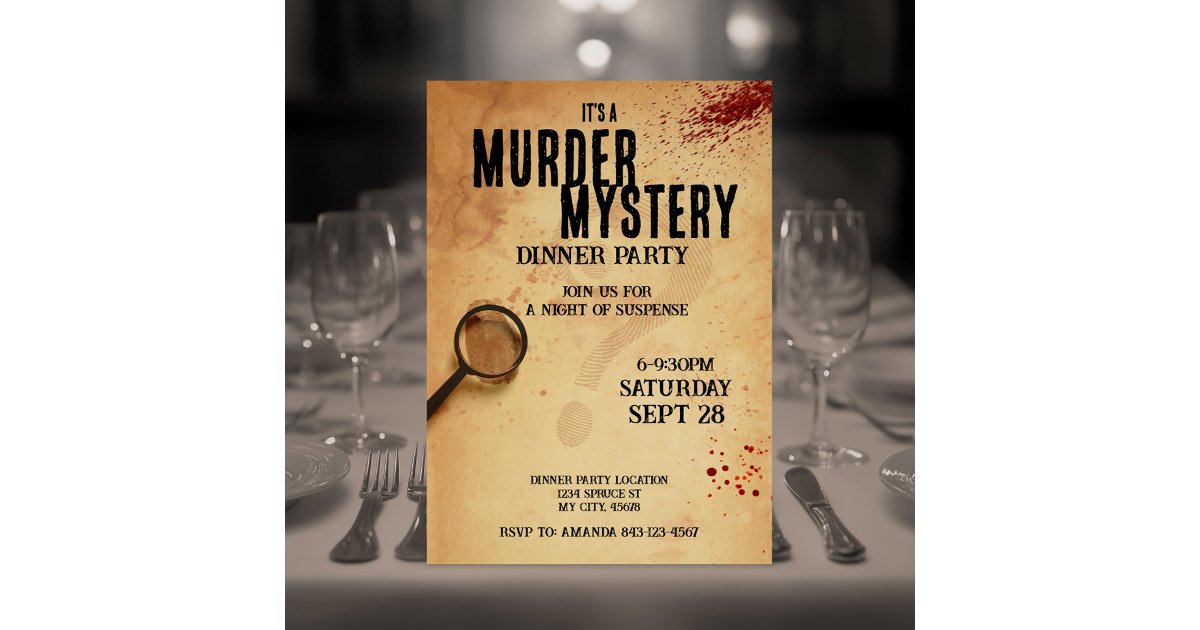 Murder Mystery Dinner Party Invitation | Zazzle