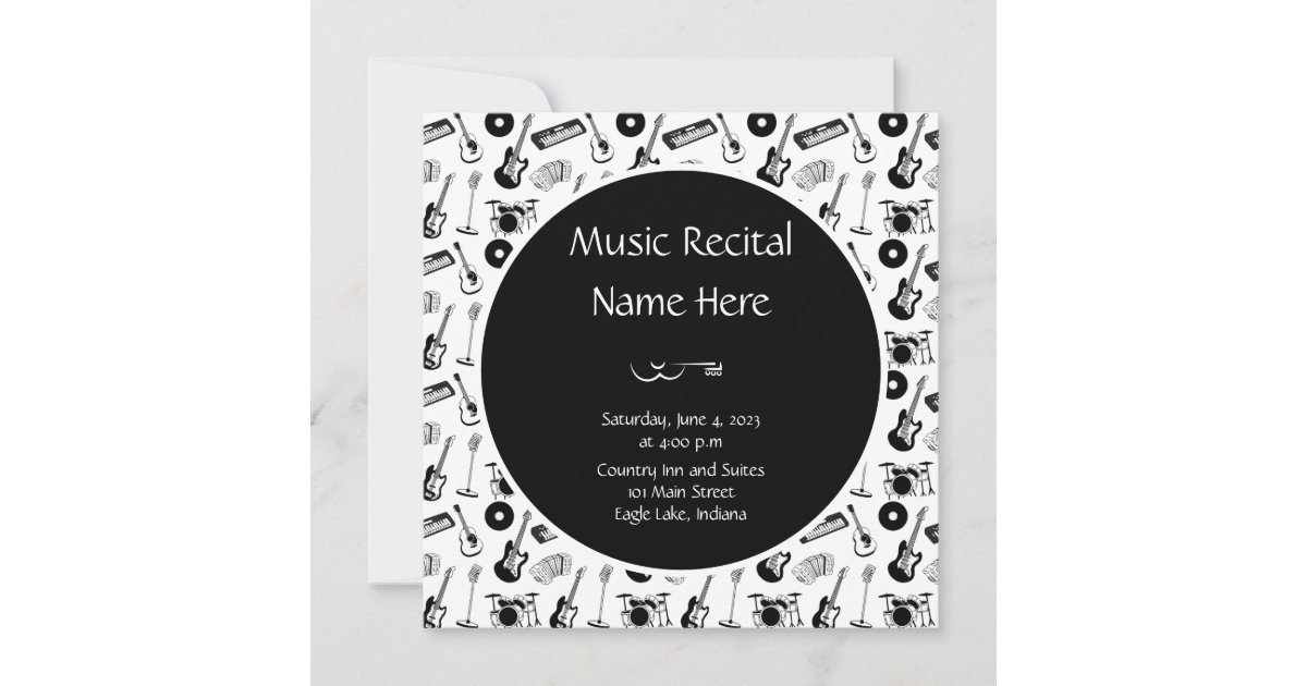 Music recital invitation | Zazzle