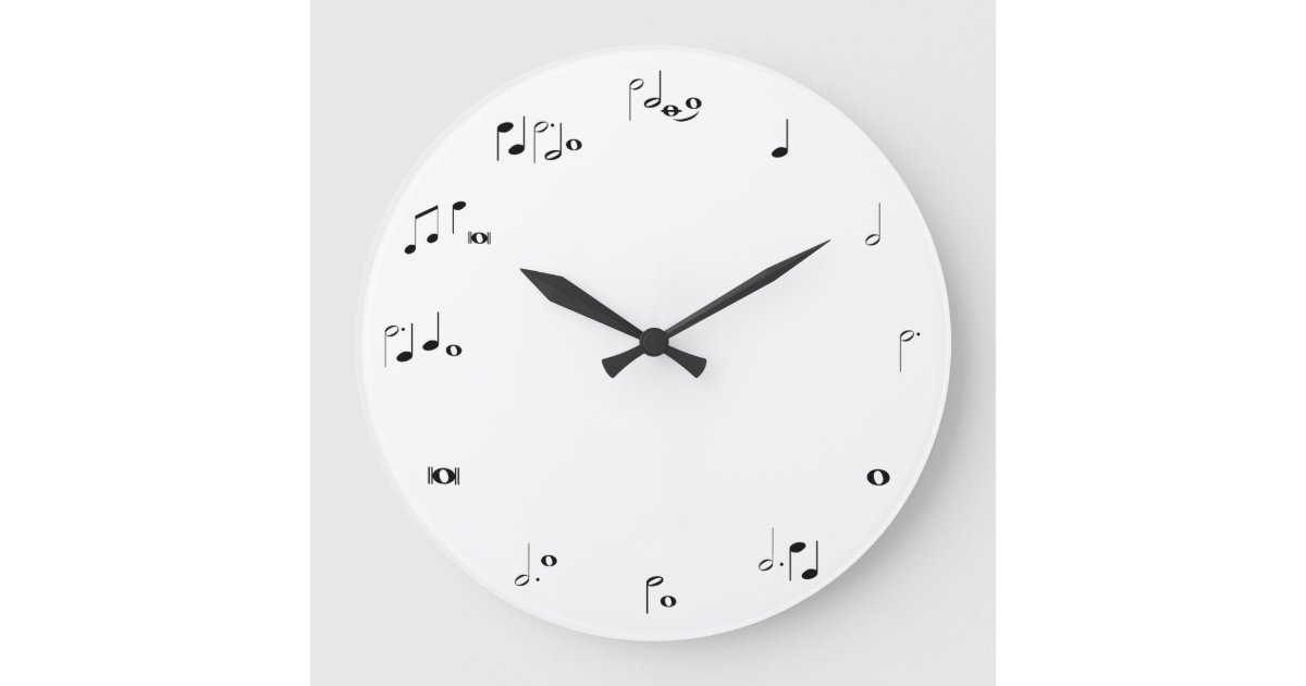 Musical timing clock - black and white | Zazzle