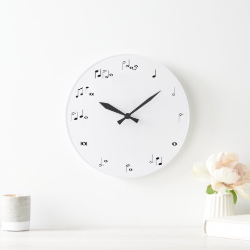 Musical timing clock - black and white | Zazzle