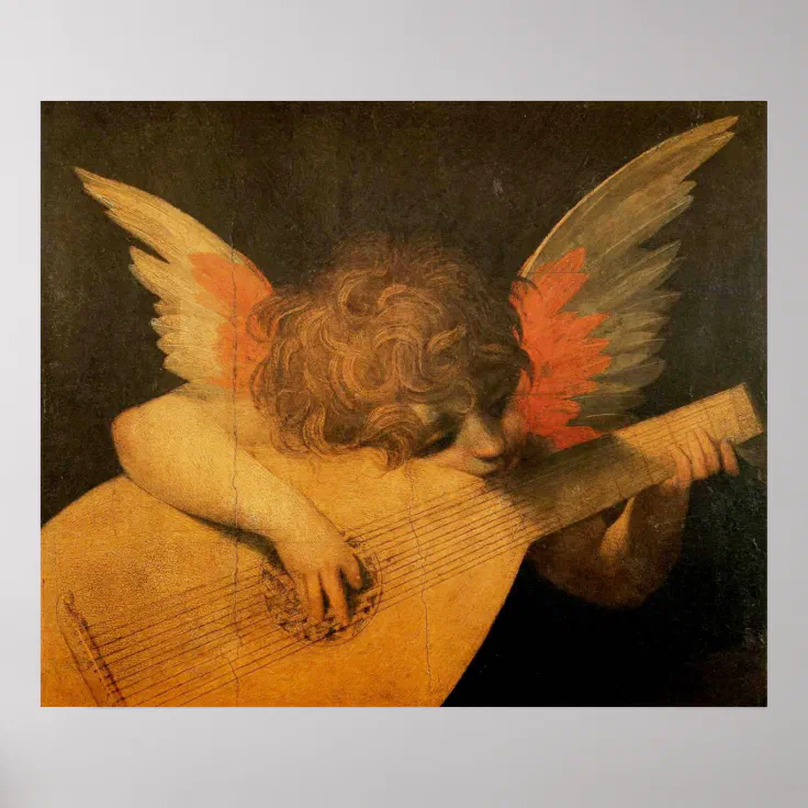 musician angel playing lute by Rosso Fiorentino Poster | Zazzle
