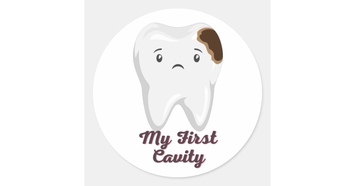 My First Cavity Tooth Classic Round Sticker | Zazzle