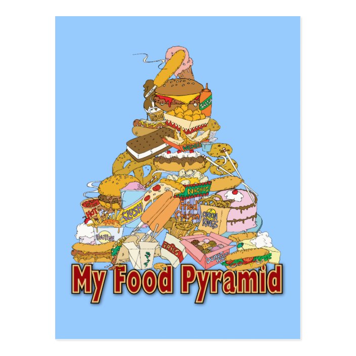 My Food Pyramid ~ Junk Food Snacks Postcard | Zazzle.ca