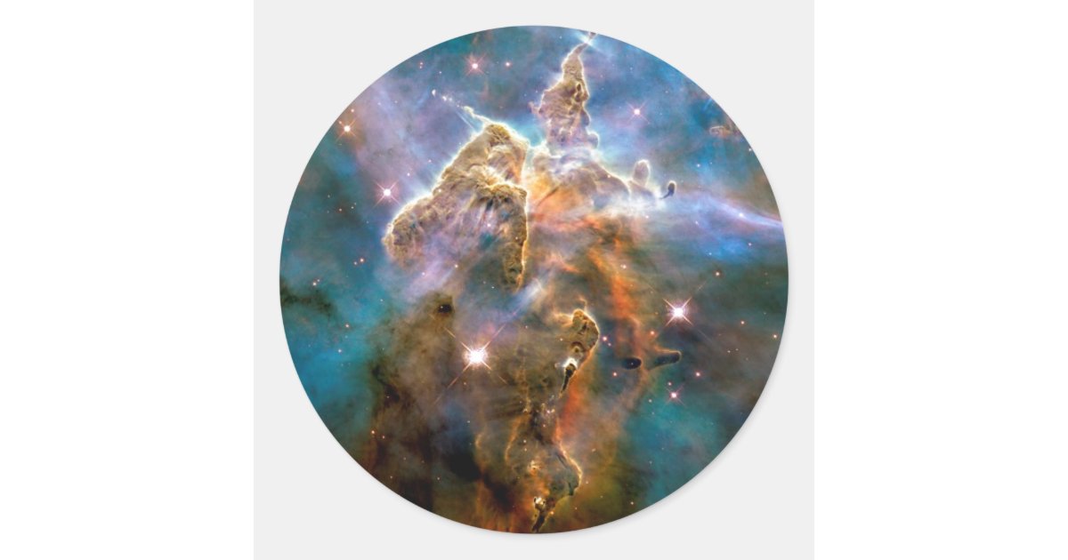 Mystic Mountain Carina Nebula Hubble Space Photo Classic Round Sticker ...