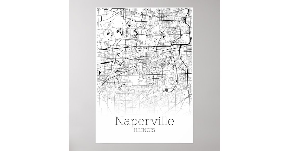 Naperville Map - Illinois - City Map Poster | Zazzle