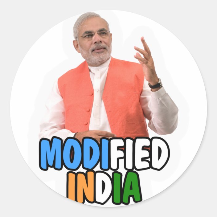 Narendra Modi Collection Classic Round Sticker | Zazzle.ca