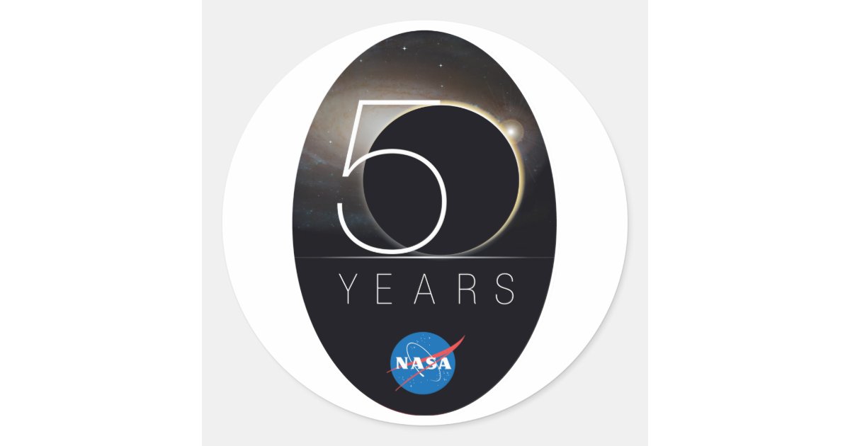 NASA 50th Anniversary Logo Classic Round Sticker | Zazzle