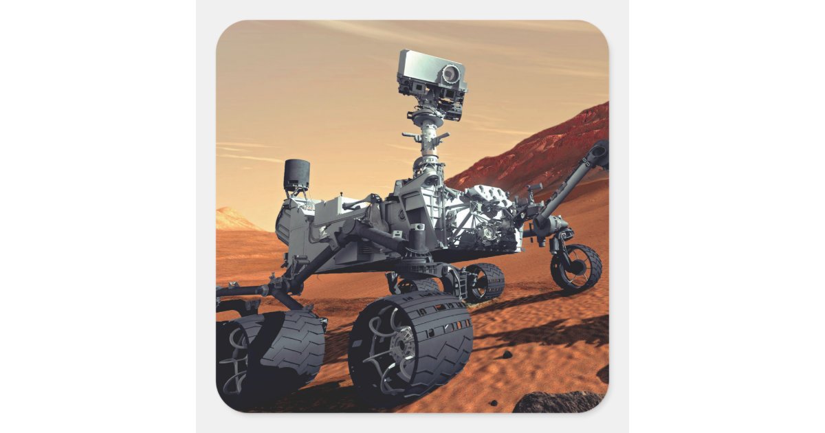 NASA Mars Curiosity Rover Artist Concept Square Sticker | Zazzle