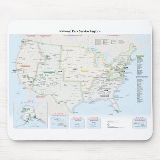 National Park Service Region Map Mouse Pad | Zazzle.ca