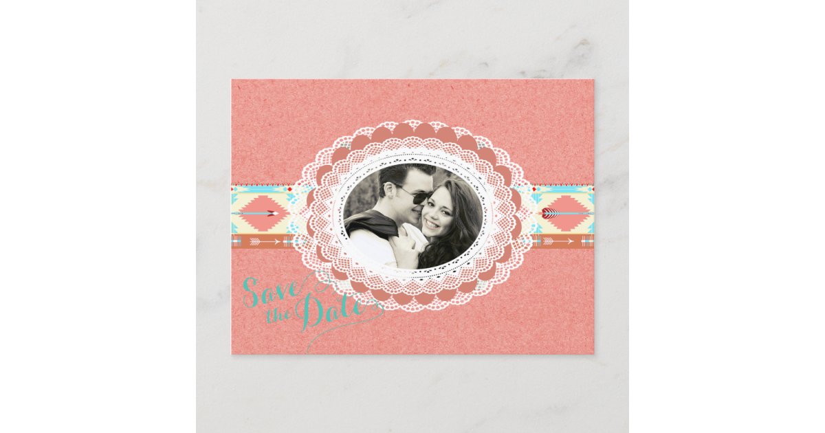 Native American Photo Save the Date Announcement Postcard | Zazzle